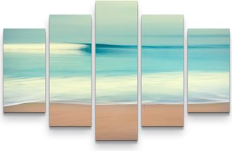 Paul Sinus Art Leinwandbilder | Bilder Leinwand 160x100cm Strand mit Blick auf das weite Meer