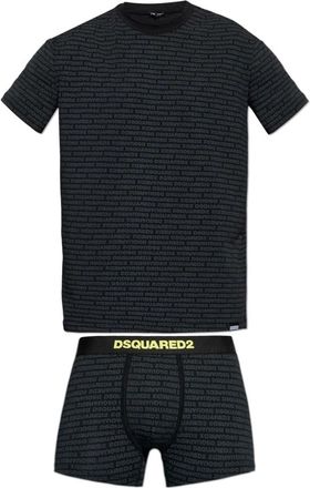 Dsquared2 Homme, Sous-v&ecirc;tements, Noir, Taille: L Ensemble de sous-v&ecirc;tements : T-shirt et boxer