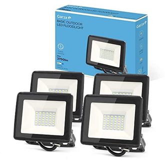 Garza LED-Strahler f&uuml;r den Au&szlig;enbereich, 30 W, 2700 Lumen, neutrales Licht, 4000 K, LED-Strahler, wasserdicht (IP65), f&uuml;r Haus, Garten, Garage, Hof, 4 St&uuml;ck