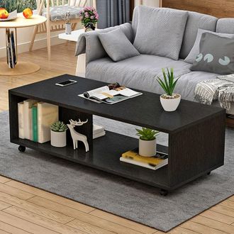 Generic Mid Century Couchtisch mit Drehbaren Rollen, Moderner Beistelltisch mit Stauraum, for Wohnzimmer, Balkon, Büro, Empfangsraum