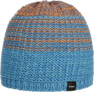 Eisb&auml;r Campo Skim&uuml;tze Strickm&uuml;tze Merinom&uuml;tze Beanie Winterm&uuml;tze Wollm&uuml;tze Herren - Made in The EU mit Futter Herbst-Winter Winter - One Size blau-orange