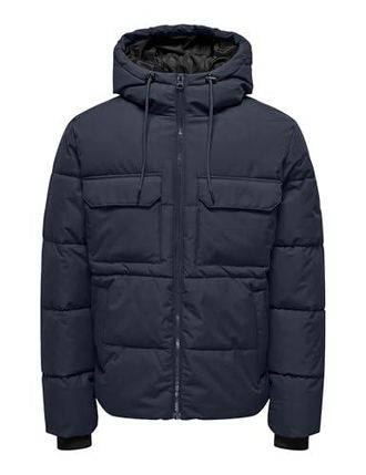 Only & Sons Hood Jacket Onselijah Pckt. Veste &agrave; Capuche OTW Noos, Blazer Bleu Marine, x_l Hommes