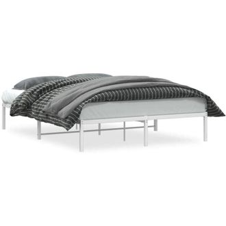 vidaXL Bettgestell Metall Wei&szlig; 160x200 cm Vidaxl
