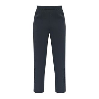Emporio Armani Femme, Pantalons, Bleu, Taille: 36 FR Pantalon crêpon avec détail de boutons à lourlet