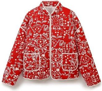 Generic Manteau Parka Doudoune Hiver Rouge Softshell/100% Femme Longue Manche Longue Hiver, Été Droit Rond Quilted Waterproof Utilisation Quotidienne Femmes