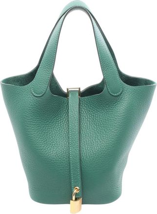 Herm&egrave;s Crossbody Bags - Clemence Picotin Lock 18 - Gr. unisize - in Gr&uuml;n - f&uuml;r Damen
