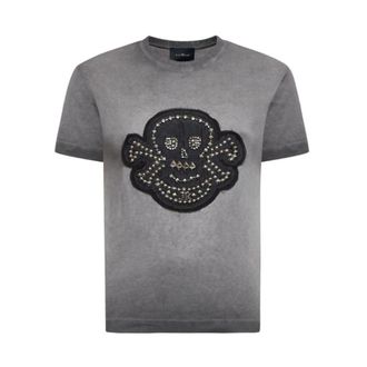 John Richmond T-Shirt mit Sch&auml;delapplikation - - Tops - Damen - Grau - M