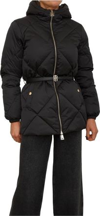Fracomina Femme, Vestes, Noir, Taille: 42 FR Padded Down Sweat &agrave; capuche Coat