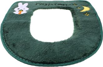 Angoily Pl&uuml;sch Toilettensitzbezug Winter Warm mit Rei&szlig;verschluss und Zugring Waschbare Sitzauflage f&uuml;r Haushalt Badezimmer