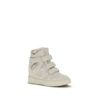 Isabel Marant Womens Beige Calf Leather Bos Taurus Platform Sneakers
