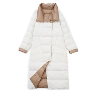 Generic Doudoune Longue Pour Femmes Double Face &Eacute;paisse Et Chaude En Plumes Manteaux L&eacute;gers R&eacute;versibles