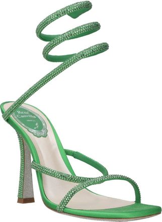 Rene Caovilla Cleo Crystal-embellished Satin Sandals Size 37