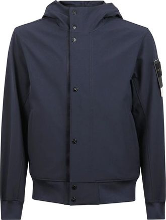 Stone Island Homme, Vestes, Bleu, Taille: S Veste à capuche avec boutons poches