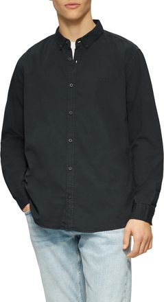 QS by s.Oliver Regular Fit: Gewaschenes Twillhemd mit Logostickerei