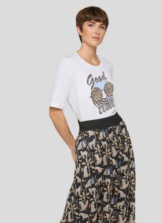 Rabe T-Shirt mit gro&szlig;em Frontprint und Nieten