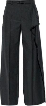 Jil Sander Pantalon habill&eacute; en laine Fil-&agrave;-Fil - Femme - Pantalons - Gris - Taille: 44 FR