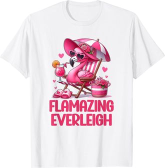 BDAZ Faszinierender tropischer Strandausflug von Everleigh Pink Flamingo T-Shirt