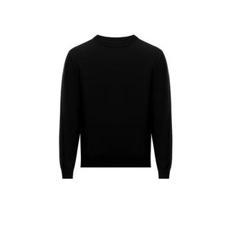 Saison 1865 Pull Arnau Round Col in Wolle Merino - Schwarz