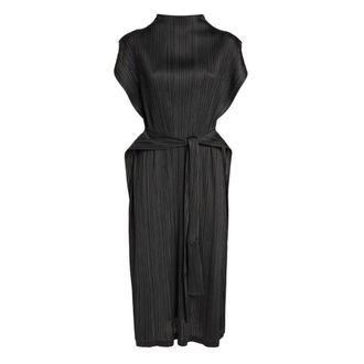 Issey Miyake Black Pleats Please Confetti Bits Mock Neck dress Size L
