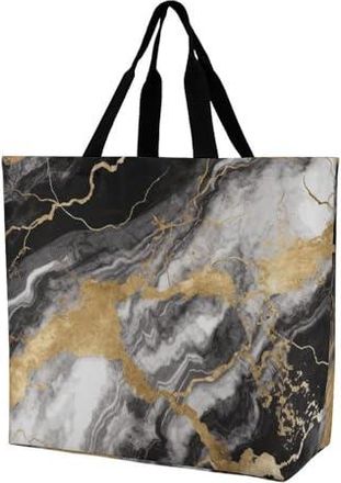 Generic Marbre Noir, Blanc Et Dor&eacute; Sac Fourre-Tout D&eacute;contract&eacute; Sacs Imperm&eacute;able Sac A Main Femmes Pour Gym Quotidienne Universit&eacute;