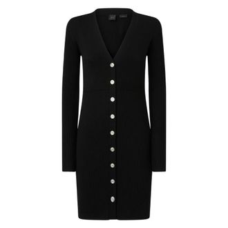 Pinko Geripptes Wollkleid - - Dresses - Damen - Schwarzk - M