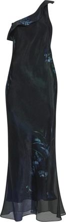 Giorgio Armani Femme, Robes, Noir, Taille: 40 FR Robe Longue en Organza de Soie Imprim&eacute;e