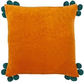 furn. Hoola Kissen mit Polyester-Füllung, Baumwolle, Orange/Blaugrün