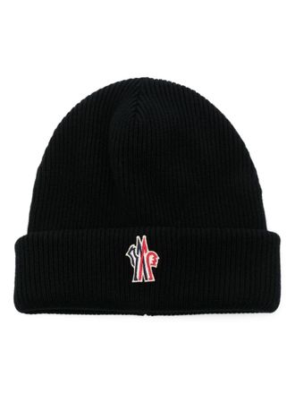 Moncler bonnet à patch logo - Noir