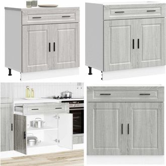 vidaXL Vidaxl - Armoire de cuisine Porto sonoma gris bois ding&eacute;nierie