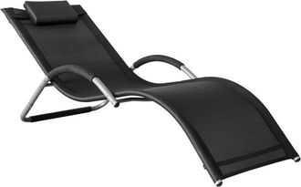 SoBuy Sobuy - Transat de Jardin Chaise Longue Bain de Soleil - Noir OGS38-SCH
