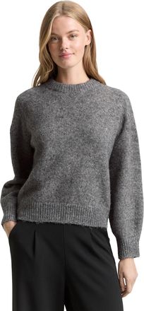 Tom Tailor Damen 1049069 Oversize Strickpullover, 12075-Stormy Gray Melange, XL