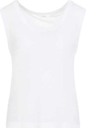 Co Femme, Tops, Blanc, Taille: 36 FR D&eacute;bardeur en jersey
