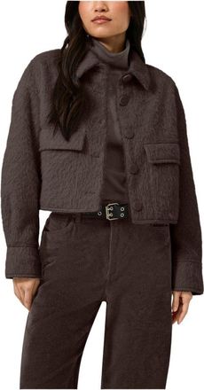 QS by s.Oliver Wolljacke braun,Outdoor,Polyester,Unifarben,Hemdblusenkragen,Langarm,Loose Fit