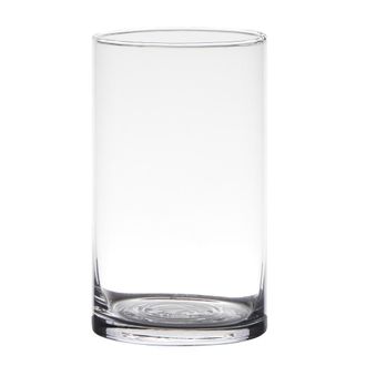 Hakbijl Dekoglas, Vase Zylinder H. 15cm D. 9cm transparent rund Glas Hakbijl