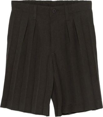 Homme Plissé Issey Miyake short à design plissé - Marron