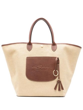Longchamp grand sac à main Le Pliage Collection Basket - Tons neutres