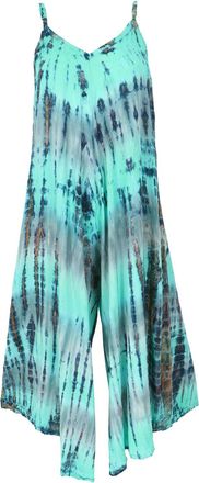 Guru Shop Batik Jumpsuit, Sommer Overall, Hosenkleid - Türkis, Damen, Synthetisch