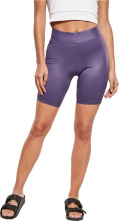 Urban Classics Ladies Imitation Leather Cycle Shorts, darkduskviolet, XS