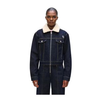 Karl Lagerfeld Femme, Vestes, Bleu, Taille: 38 FR Denim Vestes
