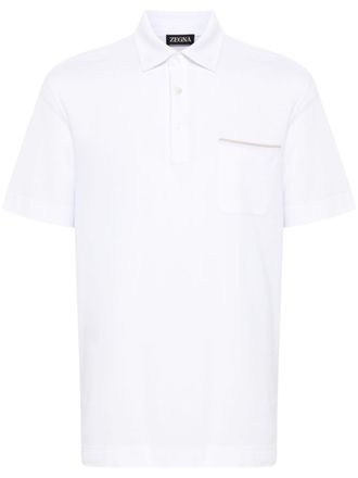Ermenegildo Zegna polo en coton piqu&eacute; - Blanc