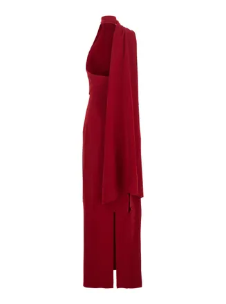 Solace London Womens Long Dress Demi Red Polyester
