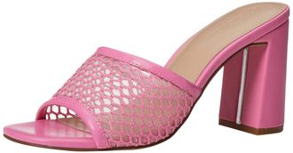 The Drop Damen Pattie Mules mit Hohem Blockabsatz, Pinkes Netzgewebe, 39