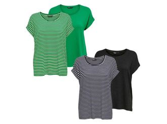 Only T-Shirt Damen Top MOSTER Regular Fit (4-tlg) Basic Kurzarm Tee Shirt mit Rundhalsausschnitt