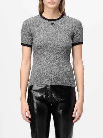 Courr&egrave;ges Slim-Fit Kurzarm-Top aus Stretch-Jersey