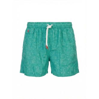 Kiton Homme, Maillots de bain, Vert, Taille: XL Short de Bain &agrave; Cordon de Serrage