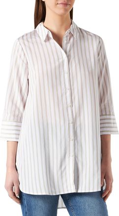 Comma CI Damen Kurzarm Bluse, 82J1 beige Jacquard, 34