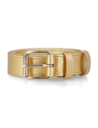 Comme Des Gar&ccedil;ons G&uuml;rtel - Reflective Finish Leather Belt With Square Metal B - Gr. S - in Braun - f&uuml;r Damen