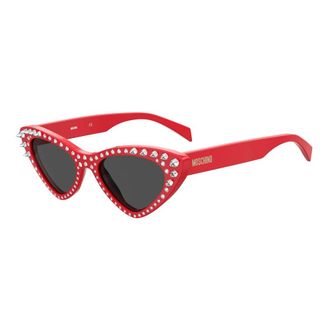 Moschino Rote Acetat-Sonnenbrille mit IR-Gl&auml;sern - - Accessories - Damen - Rot - 52 MM