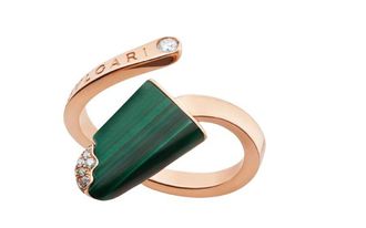 Bulgari Rose Gold, Malachite and Diamond Gelati Ring