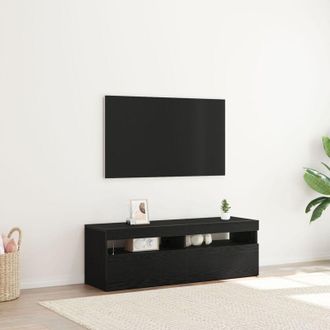 vidaXL Vidaxl - TV-Schrank mit led Schwarz Eiche 120x35x40 cm Holzwerkstoff